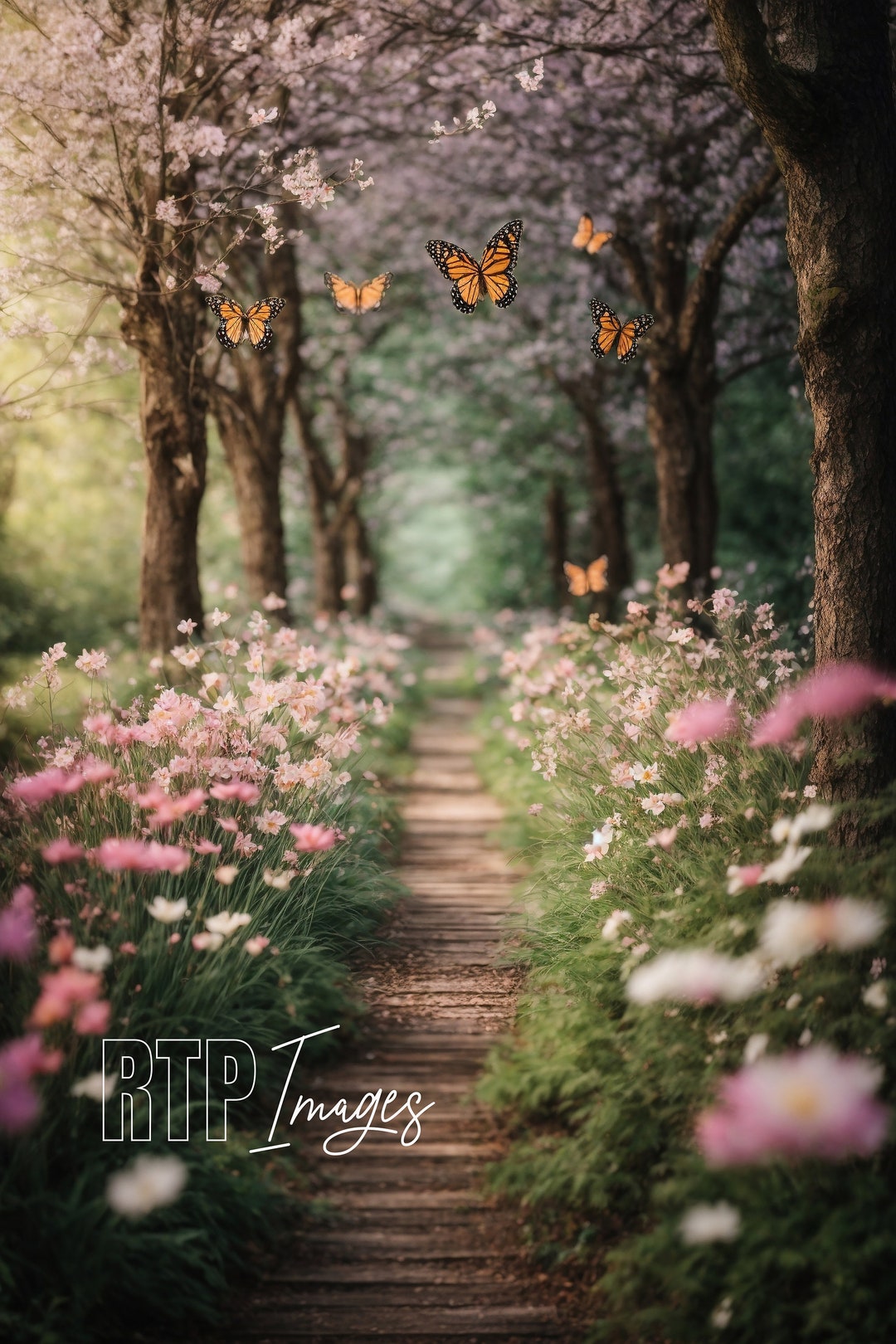 Virtual Background Spring Wildflowers, Composite Digital Background ...