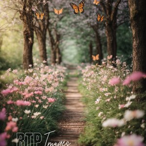 Virtual Background Spring Wildflowers, Composite Digital Background ...