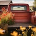 Virtual Background Summer Barn With Vintage Red Truck, Photoshop ...