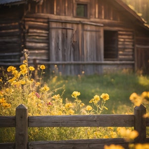 Virtual Background Summer Barn and Wooden Fence, Photoshop Composite ...