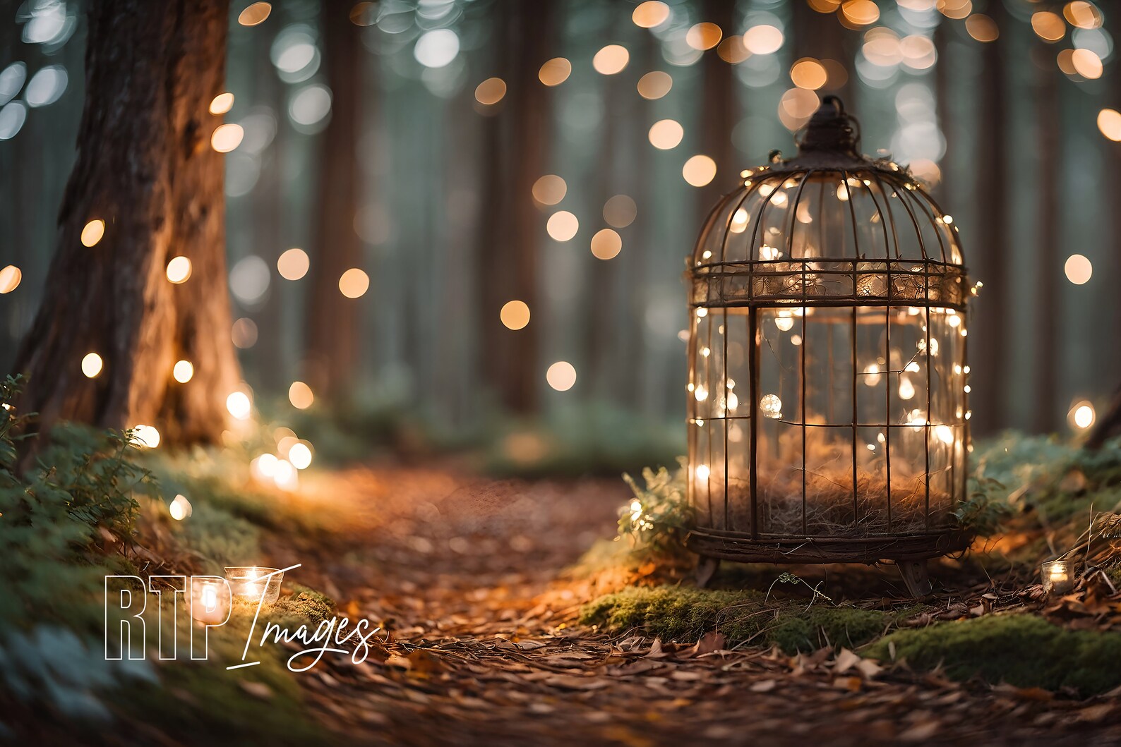 Virtual Background Fairycore Enchanted Forest Bokeh Lights Backdrop ...