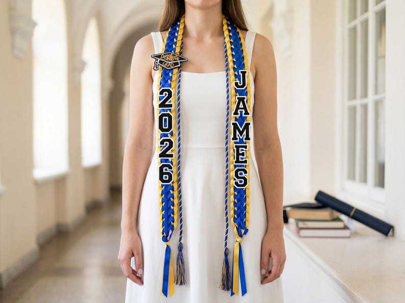Personalized Graduation Lei 2026, Custom Name Ribbon Lei, Class of 2026 ...