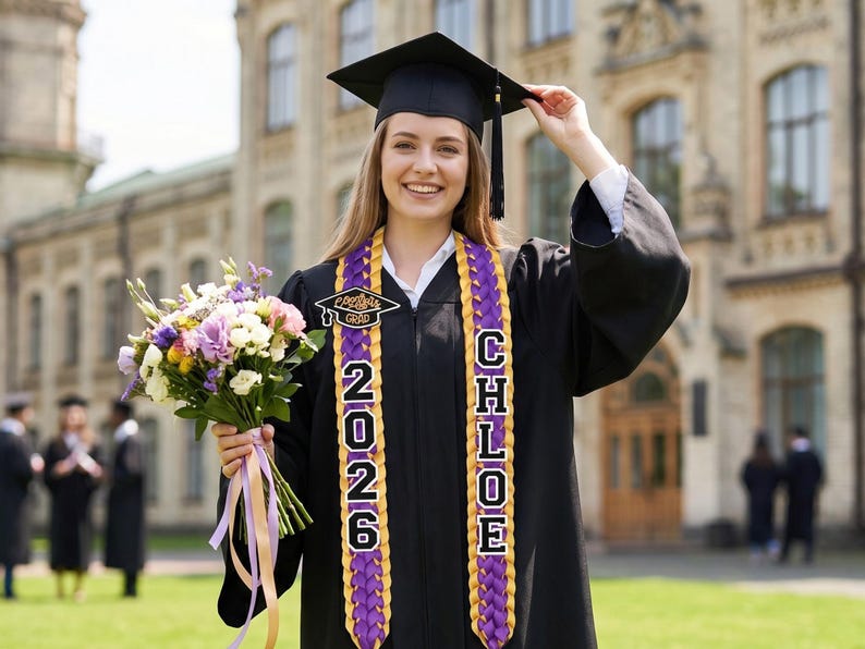 Personalized Graduation Lei 2026, Custom Name Ribbon Lei, Class of 2026 ...