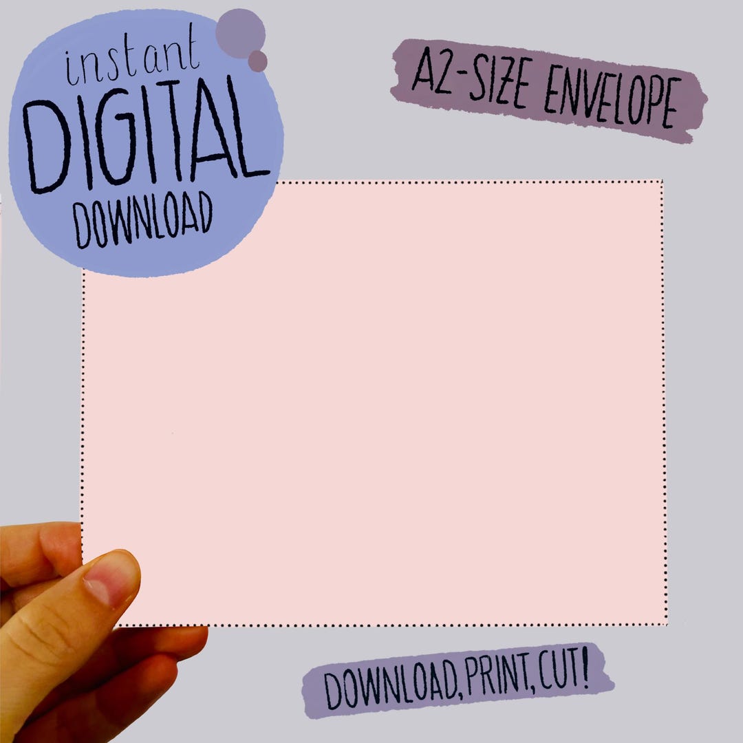 A2 PDF Printable Pink Envelope - Etsy