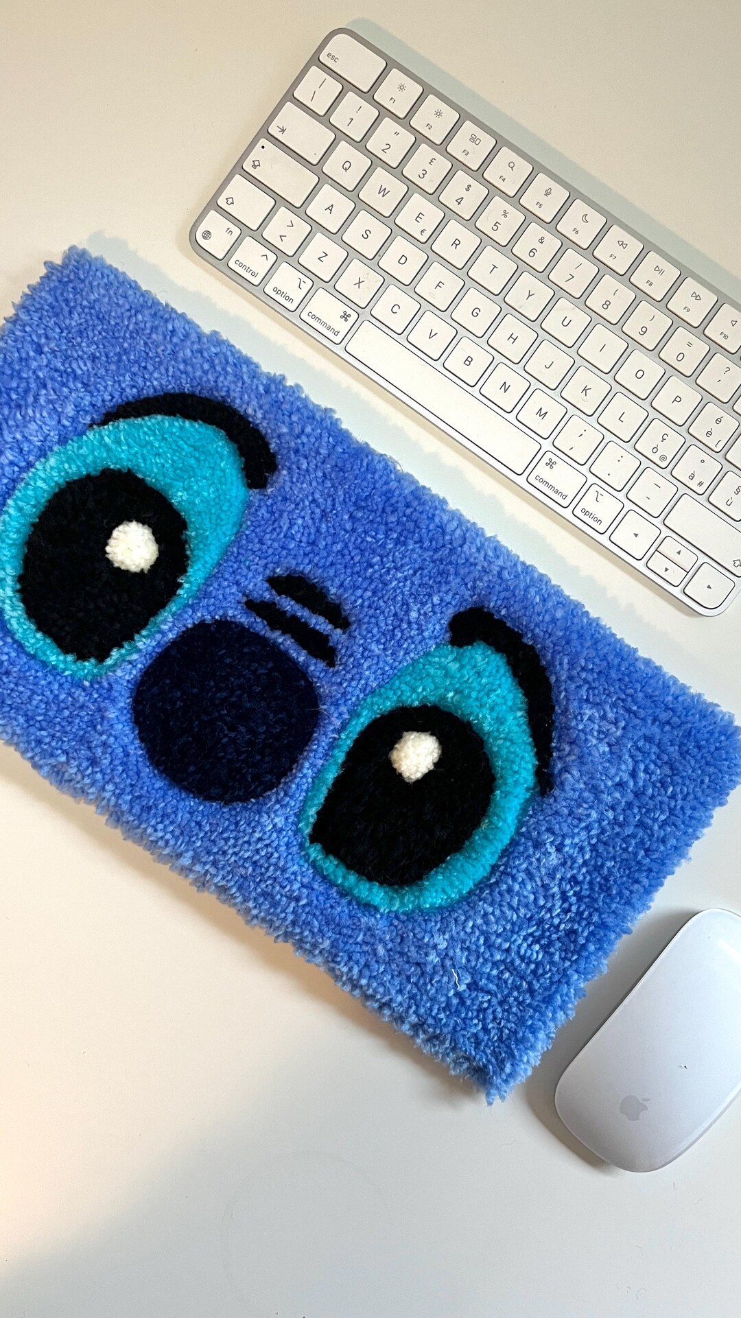 Handmade Tufted Keyboard Pad - Stitch Desk Mat - Cute Gaming Desk Rug ...