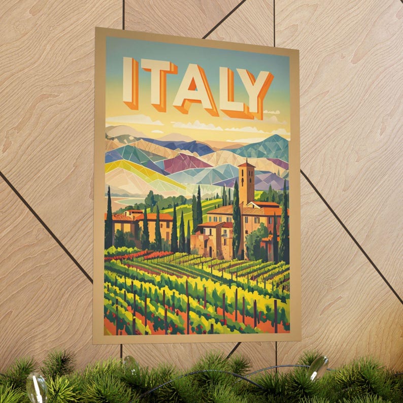Vintage Italy Landscape Matte Poster - Etsy