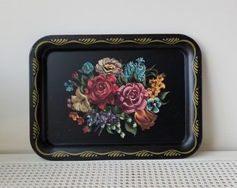 Floral metal tray | Etsy