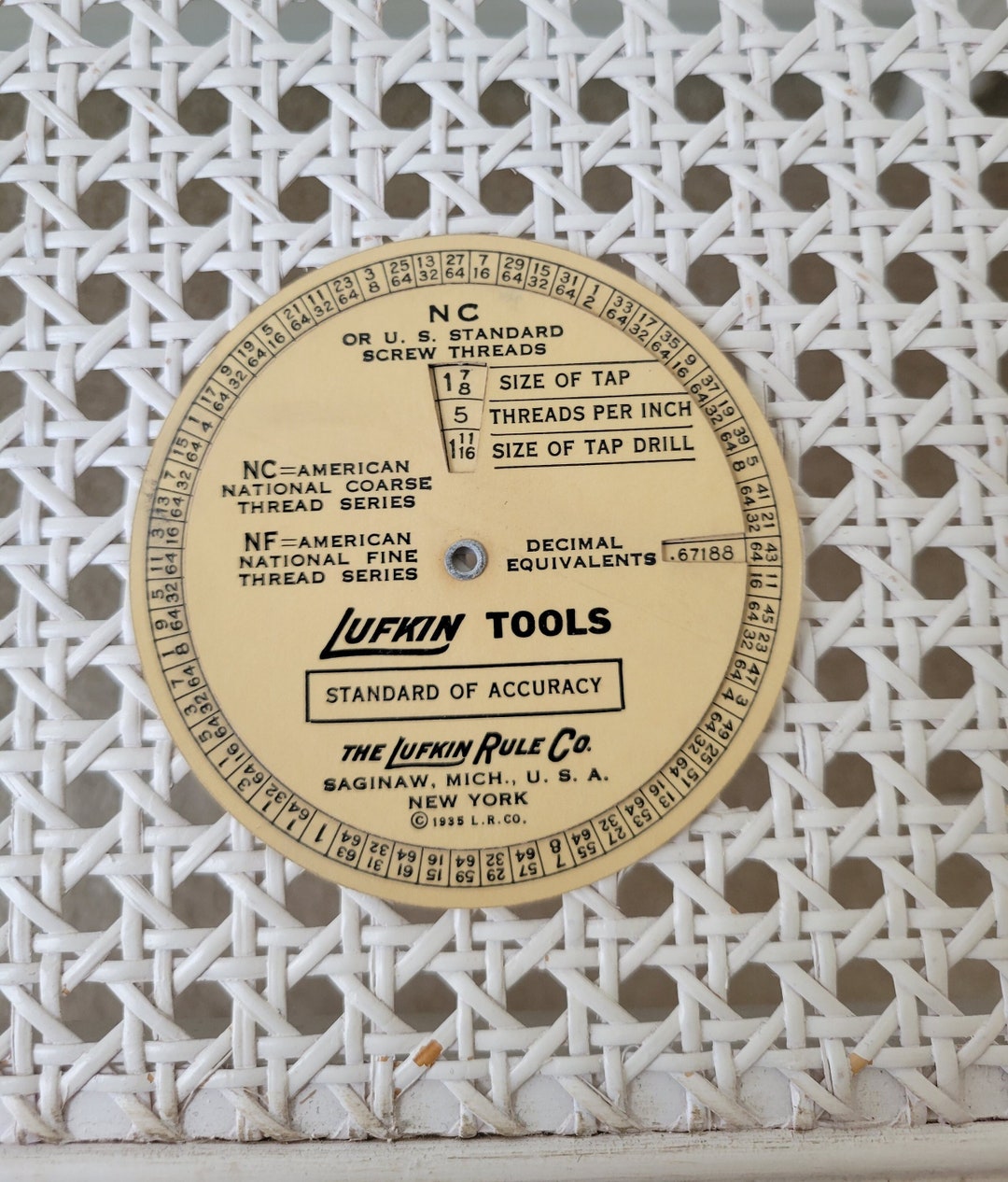 Vintage Lufkin Tools Standard of Accuracy for Screw Threads 1935 Tap ...