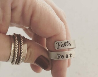 Faith Over Fear Adjustable Ring - Etsy