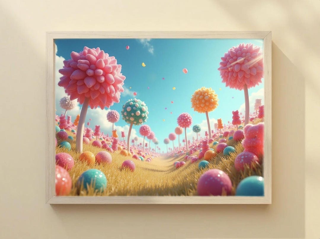 Candyland Wall Art Printable | Whimsical Fantasy Poster | Gummy Bear ...