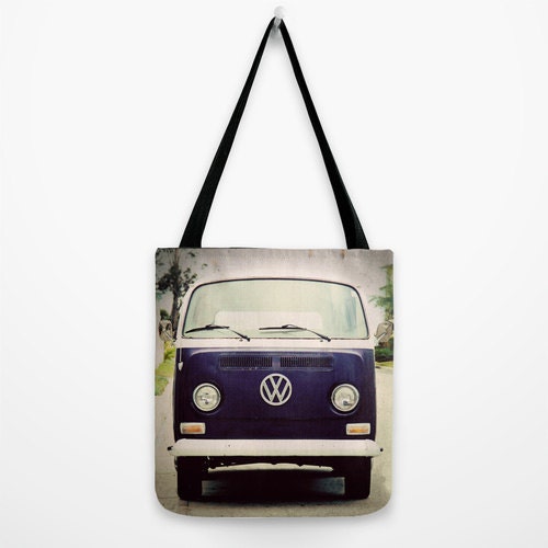 Blue VW Bus Tote Bag book bag grocery bag gift for grad | Etsy