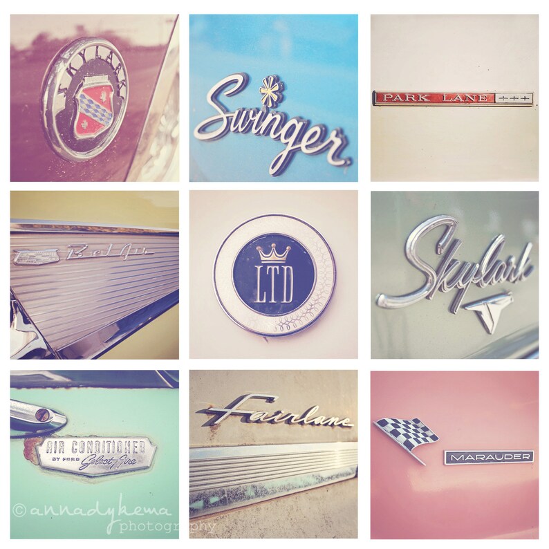 Vintage Classic Car Retro Colorblock Home Decor Feminine - Etsy