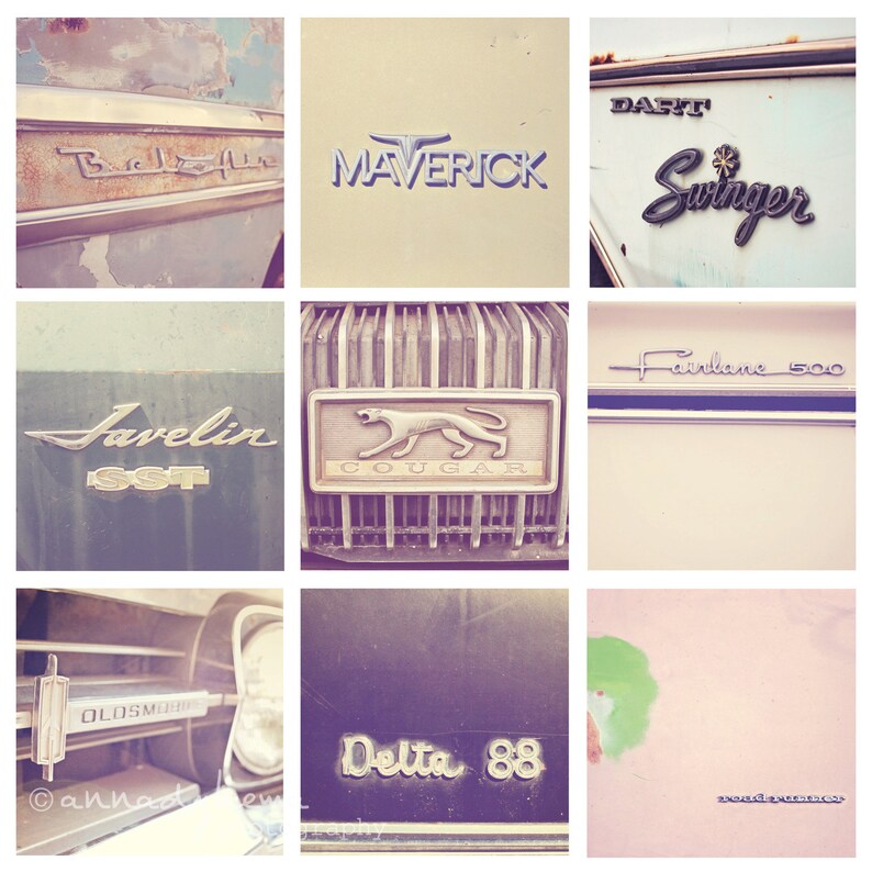 Vintage Classic Car Retro Colorblock Home Decor Feminine - Etsy