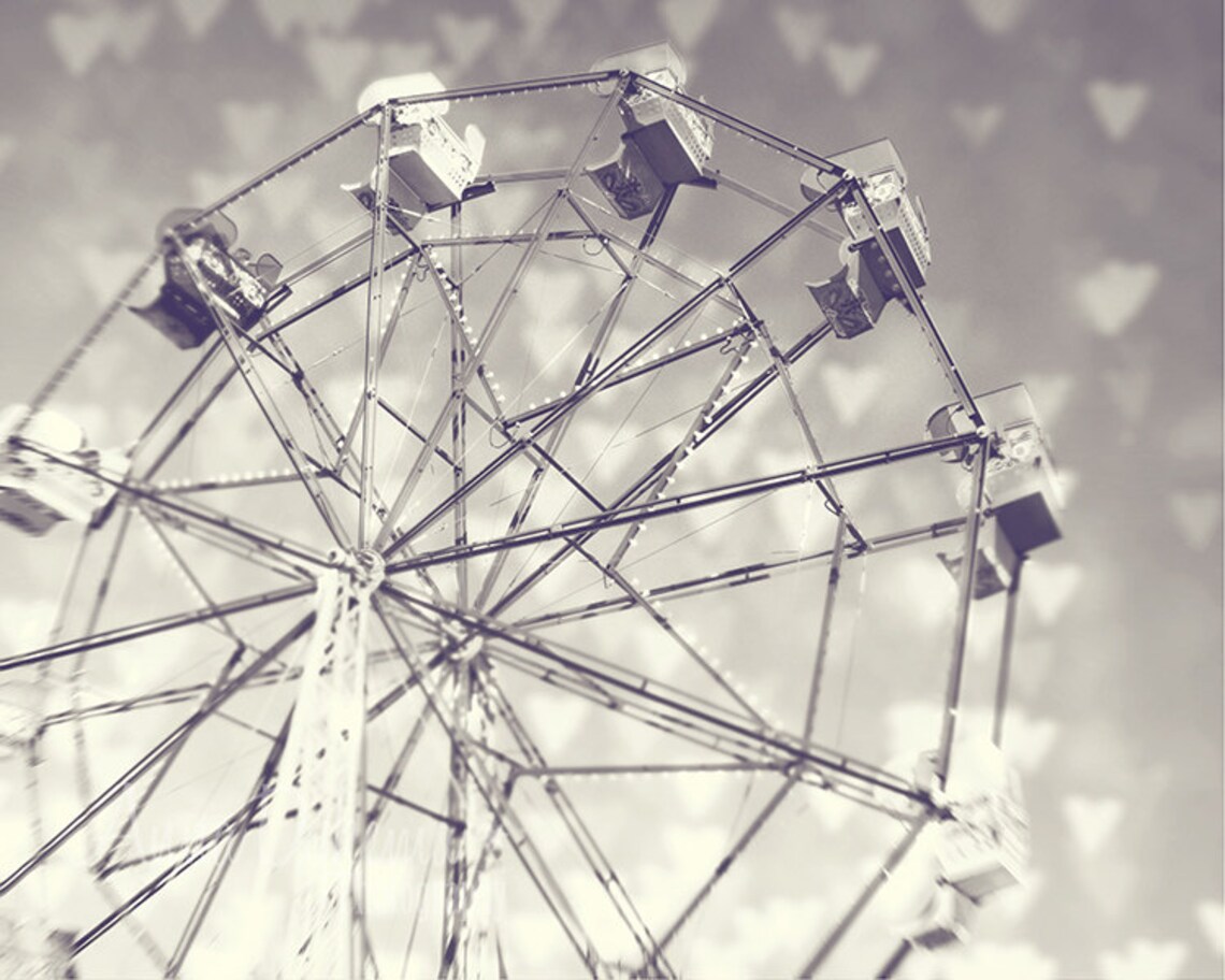 Carnival Wall Art Ferris Wheel Love Collection Black and White ...
