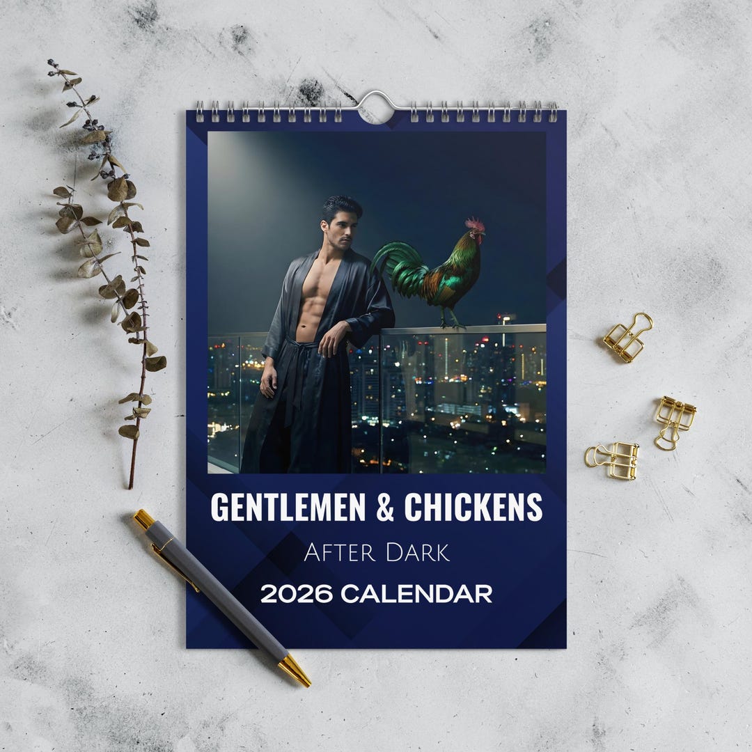 Gentlemen & Chickens, After Dark | 2026 Wall Calendar - Etsy