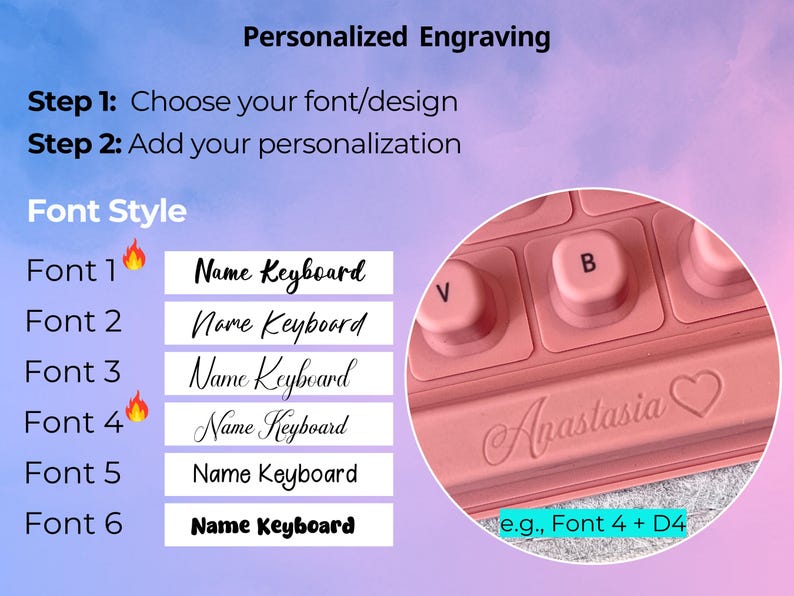 Candy Pink Transparent Keyboard, Long Nail Friendly, Long Nails ...