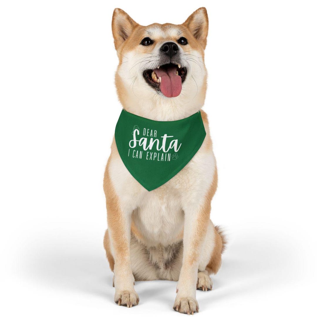 Green "dear Santa, I Can Explain" Bandana, Festive Pet Bandana, Over ...