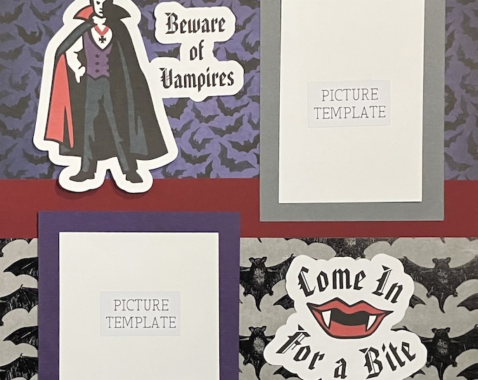 Vampire-themed Scrapbook Kit - Two (2) Page 12 X 12 Ready to Assemble ...