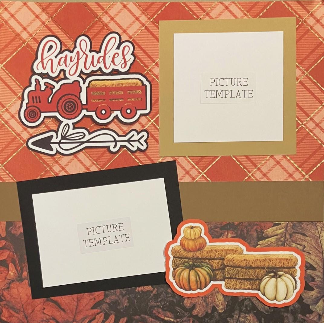 Hayride Scrapbook Kit - Two (2) Page Ready to Assemble Hayride ...