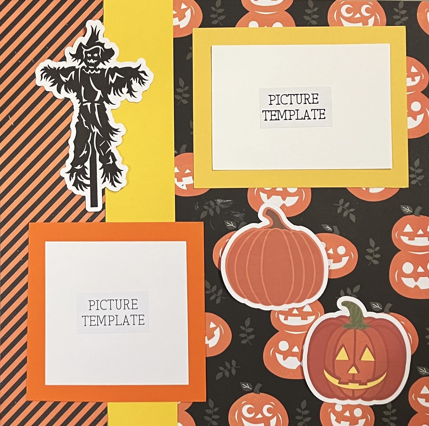 Pumpkin Patch Scrapbook Kit - Two (2) Page Ready to Assemble Pumpkin ...