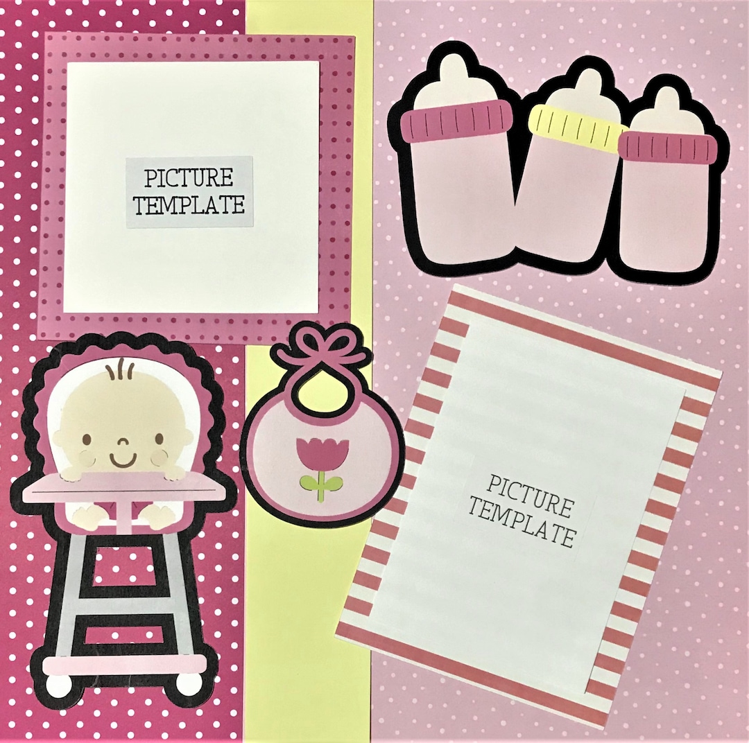 Baby Scrapbook Kit Two 2 Page Baby Ready to Assemble Scrapbook Layout ...
