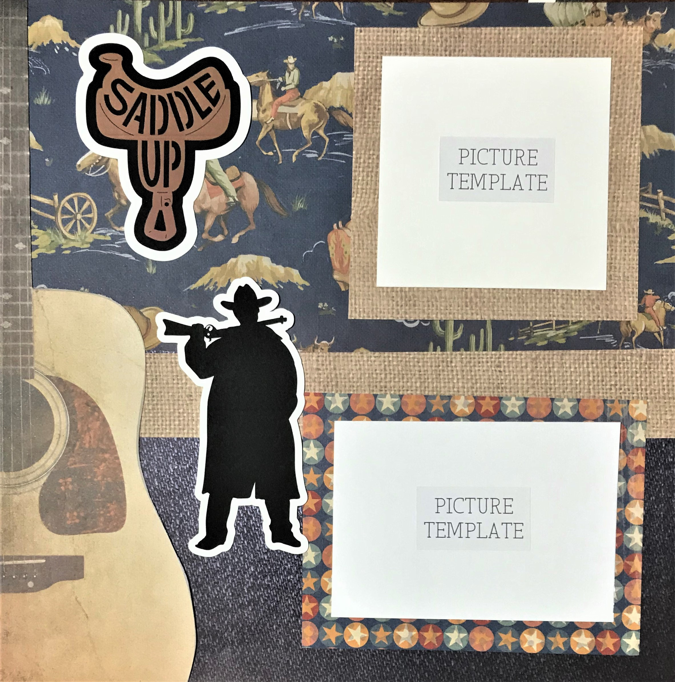 Cowboy Scrapbook Pages Two 2 12 X 12 Cowboy Scrapbook - Etsy