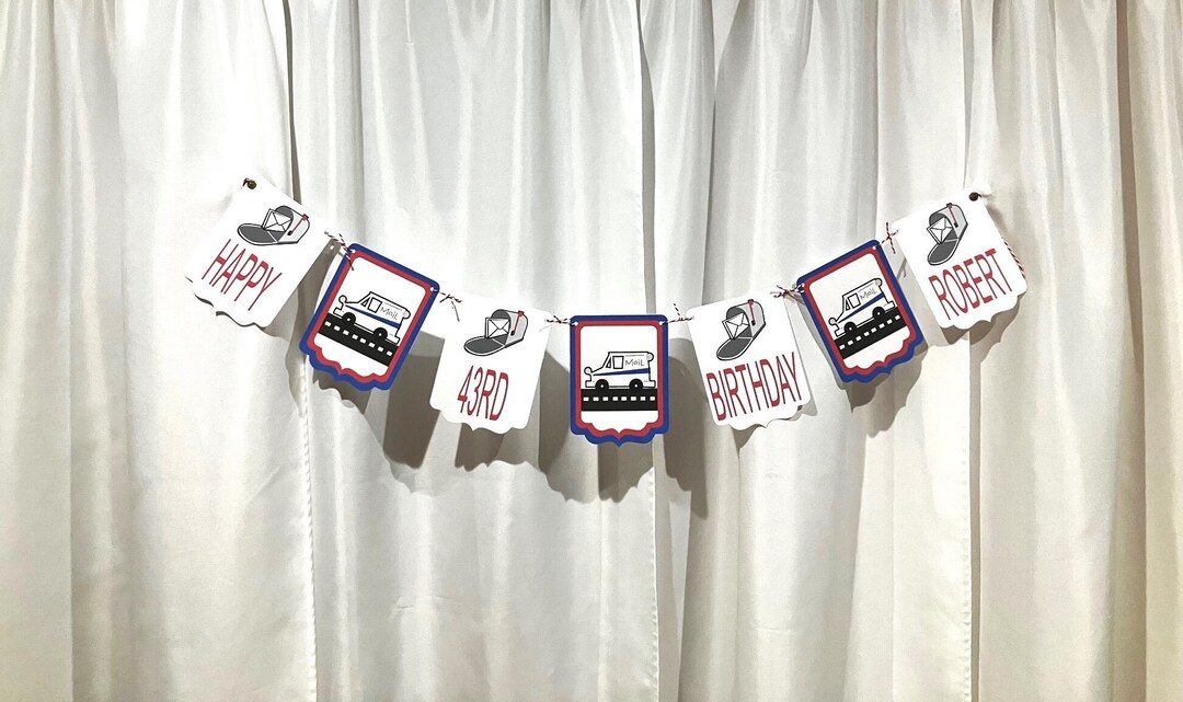 Postal Worker Birthday Banner - Post Office Worker Personalized ...