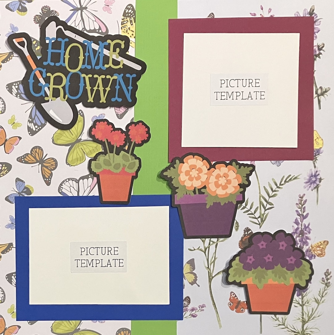 Gardening-themed Scrapbook Kit Two 2 Page 12 X 12 Ready to - Etsy
