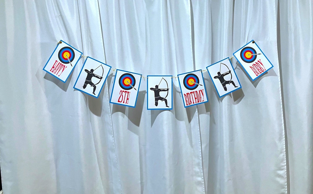 Archery Birthday Banner - Personalized Archery Birthday Garland ...