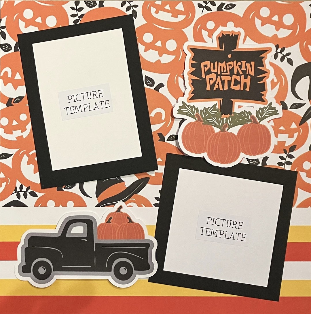 Pumpkin Patch Scrapbook Kit - Two (2) Page Ready to Assemble Pumpkin ...