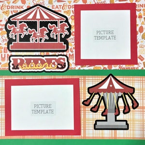 Amusement Park Scrapbook Kit Two 2 Page Ready to Assemble Amusement ...