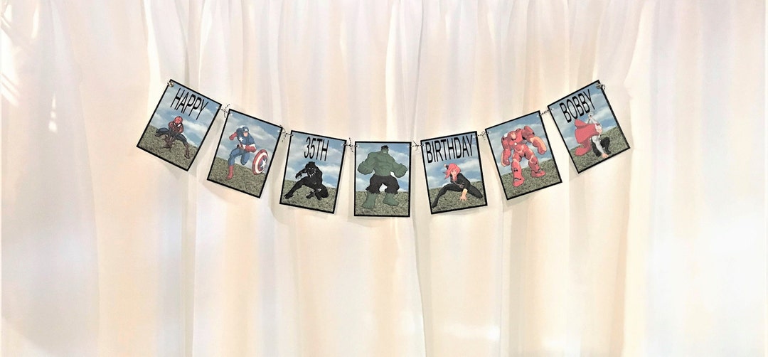Superhero Birthday Banner - Personalized Superhero Banner - Superhero ...