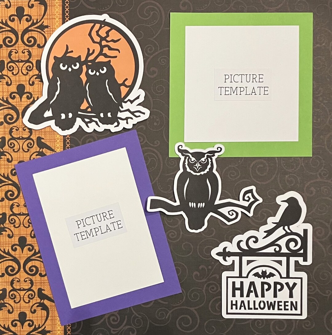Owl and Crow Scrapbook Kit - Two (2) Page Ready to Assemble Owl and ...