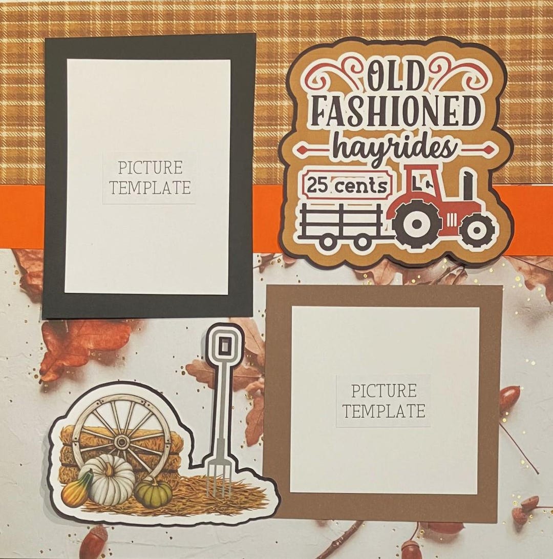 Hayride Scrapbook Kit - Two (2) Page Ready to Assemble Hayride ...