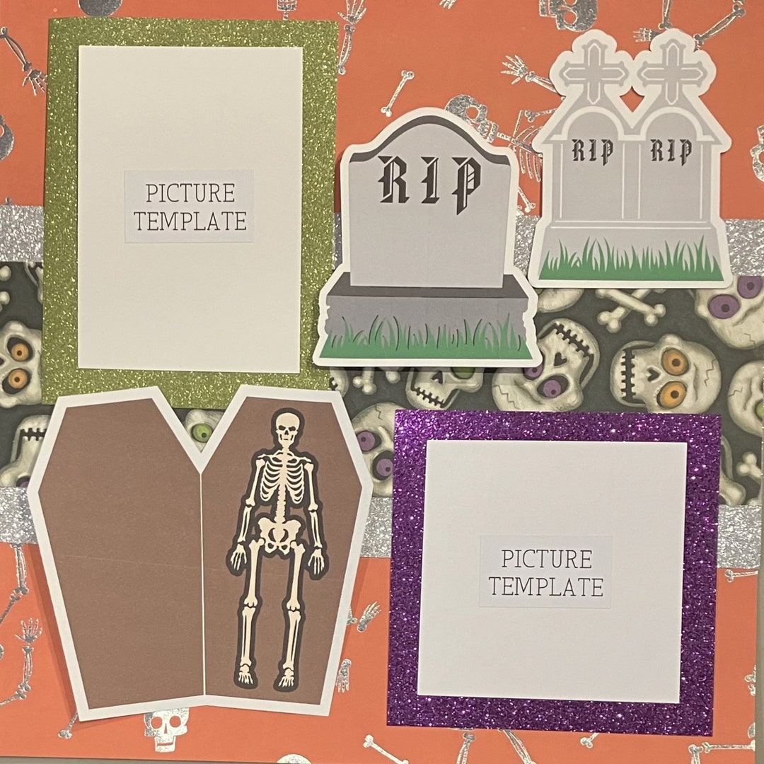 Skeleton Scrapbook Kit - Two (2) Page Ready to Assemble Scrapbook ...