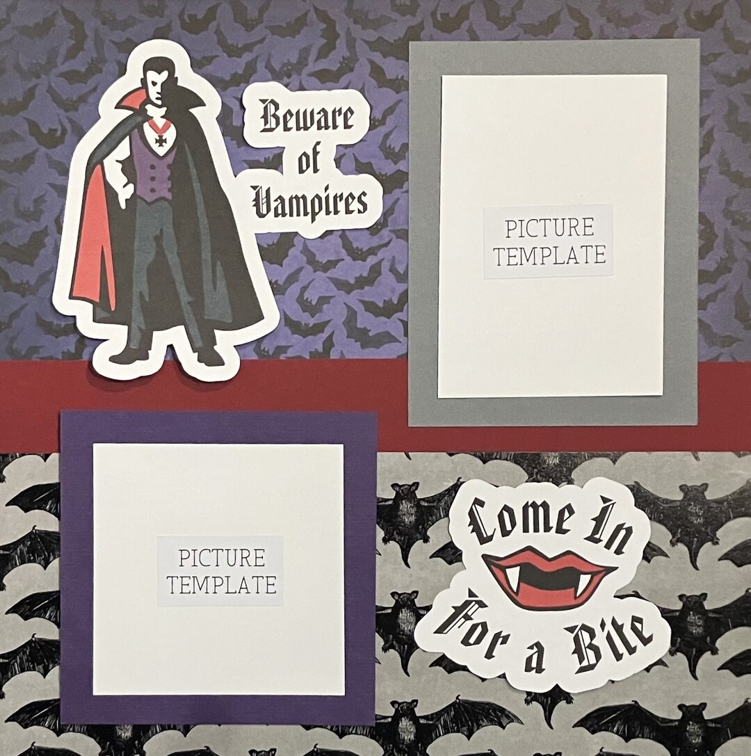 Vampire-themed Scrapbook Kit - Two (2) Page 12 X 12 Ready to Assemble ...