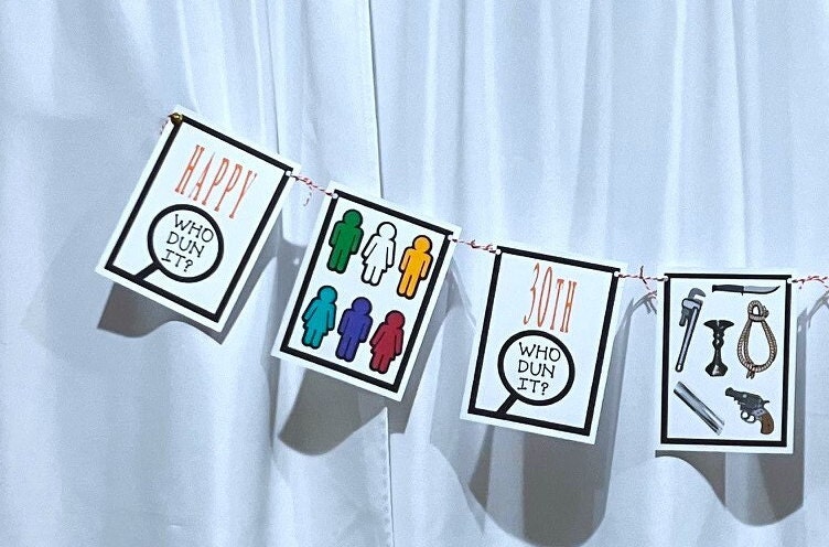 Murder Mystery Birthday Banner Personalized Murder Mystery Garland ...