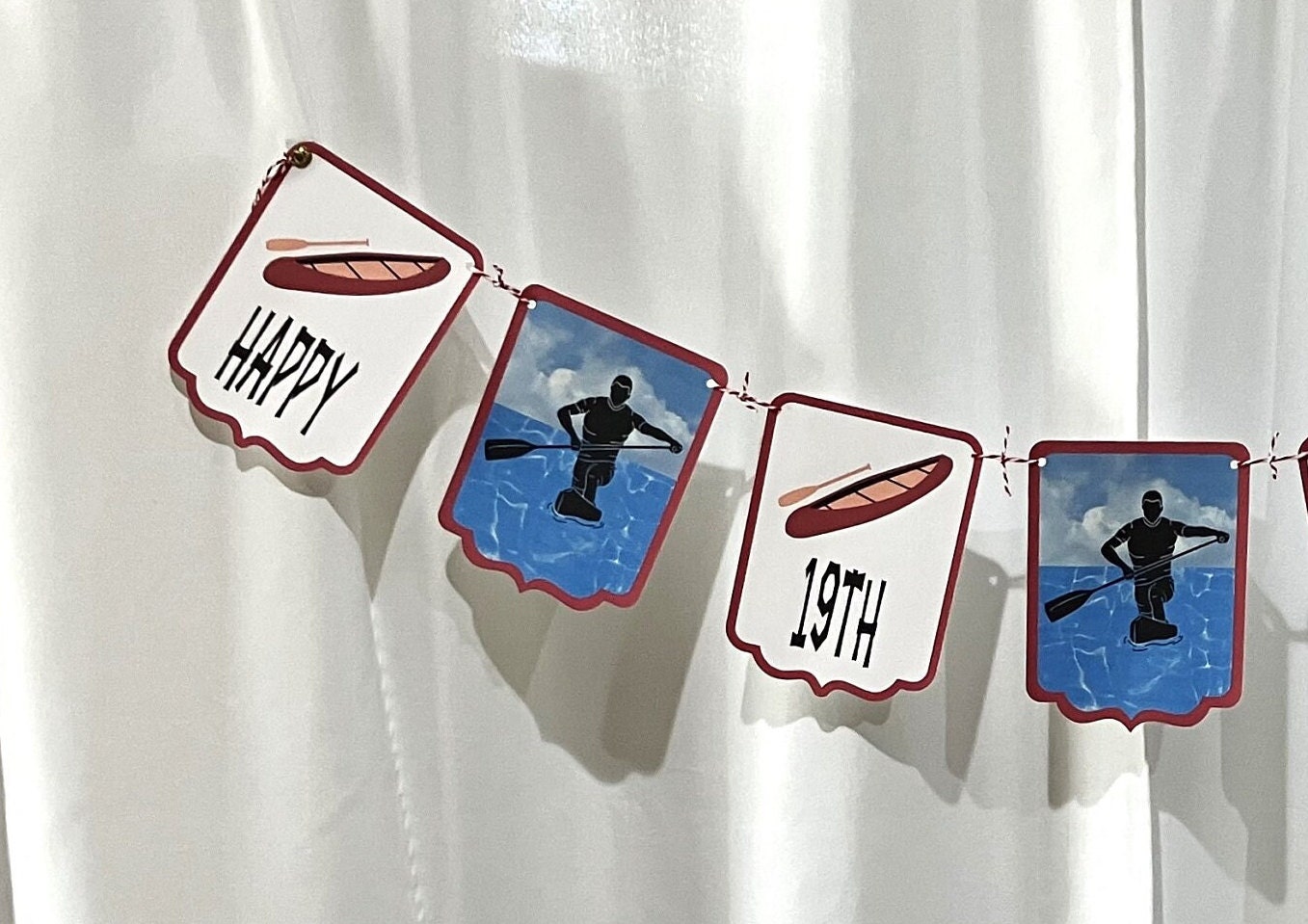 Canoeing Birthday Banner - Personalized Canoeing Birthday Garland ...