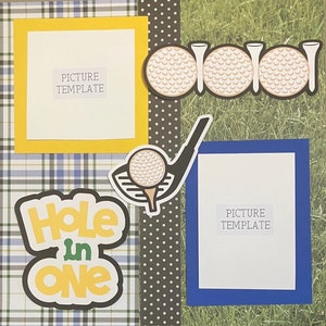Golf Scrapbook Kit - Two (2) Page Ready to Finish Golf Scrapbook Layout ...