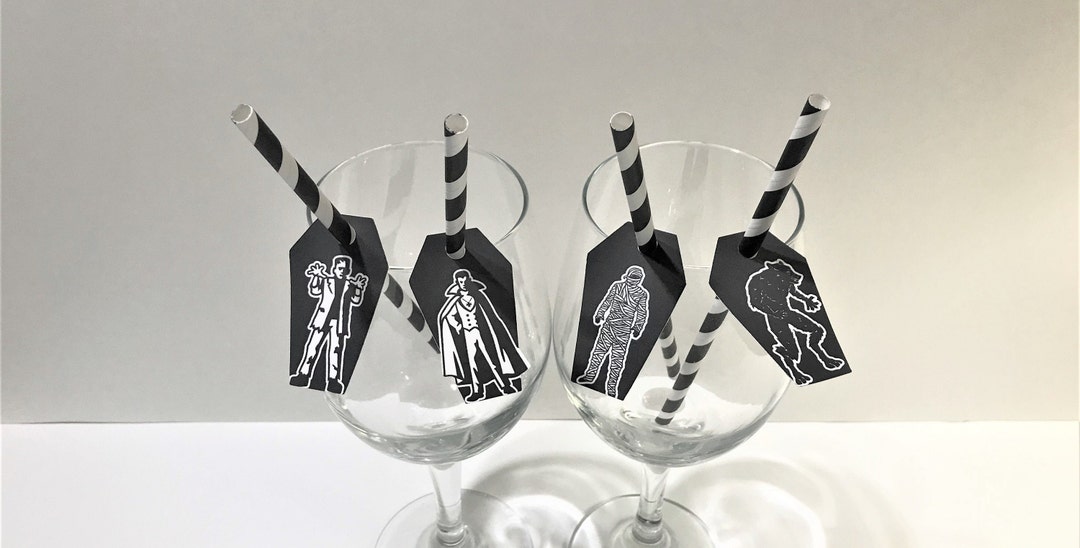 Monster Straw Toppers With Straws Twelve 12 Halloween Straw Toppers ...