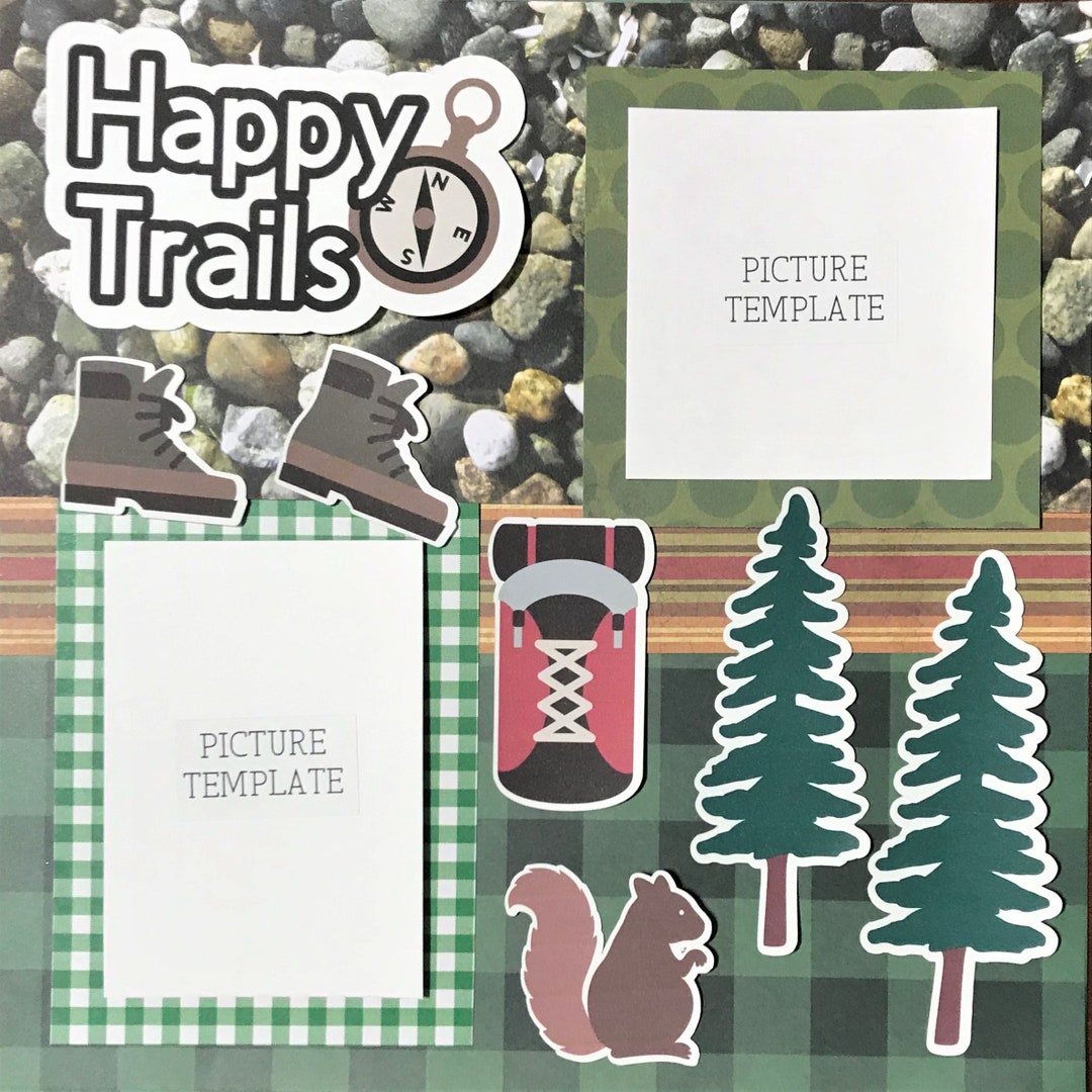 Hiking Scrapbook Kit - Two (2) Page Ready to Assemble Hiking Scrapbook ...