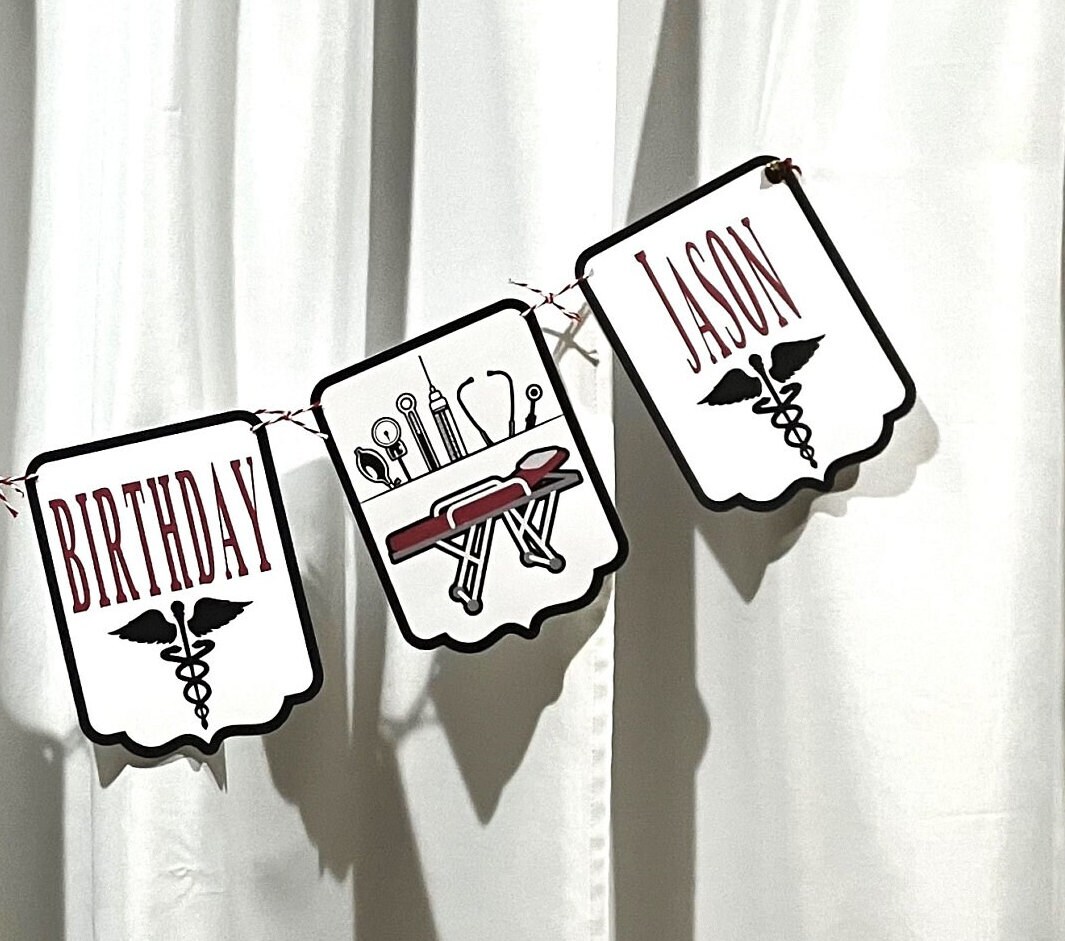 Medical Birthday Banner - Personalized Medical Birthday Banner - Doctor ...