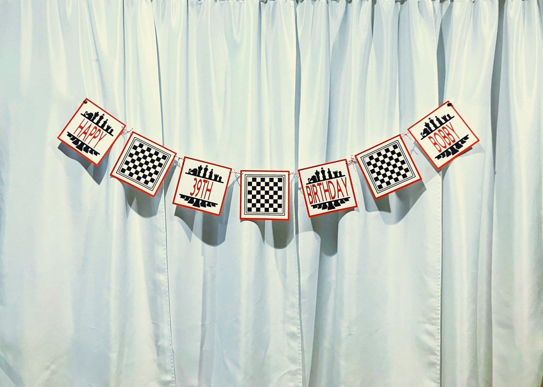 Chess Birthday Banner - Personalized Chess Birthday Garland - Chess ...