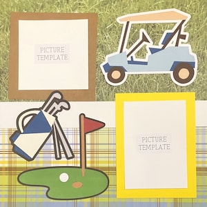 Golf Scrapbook Kit - Two (2) Page Ready to Finish Golf Scrapbook Layout ...