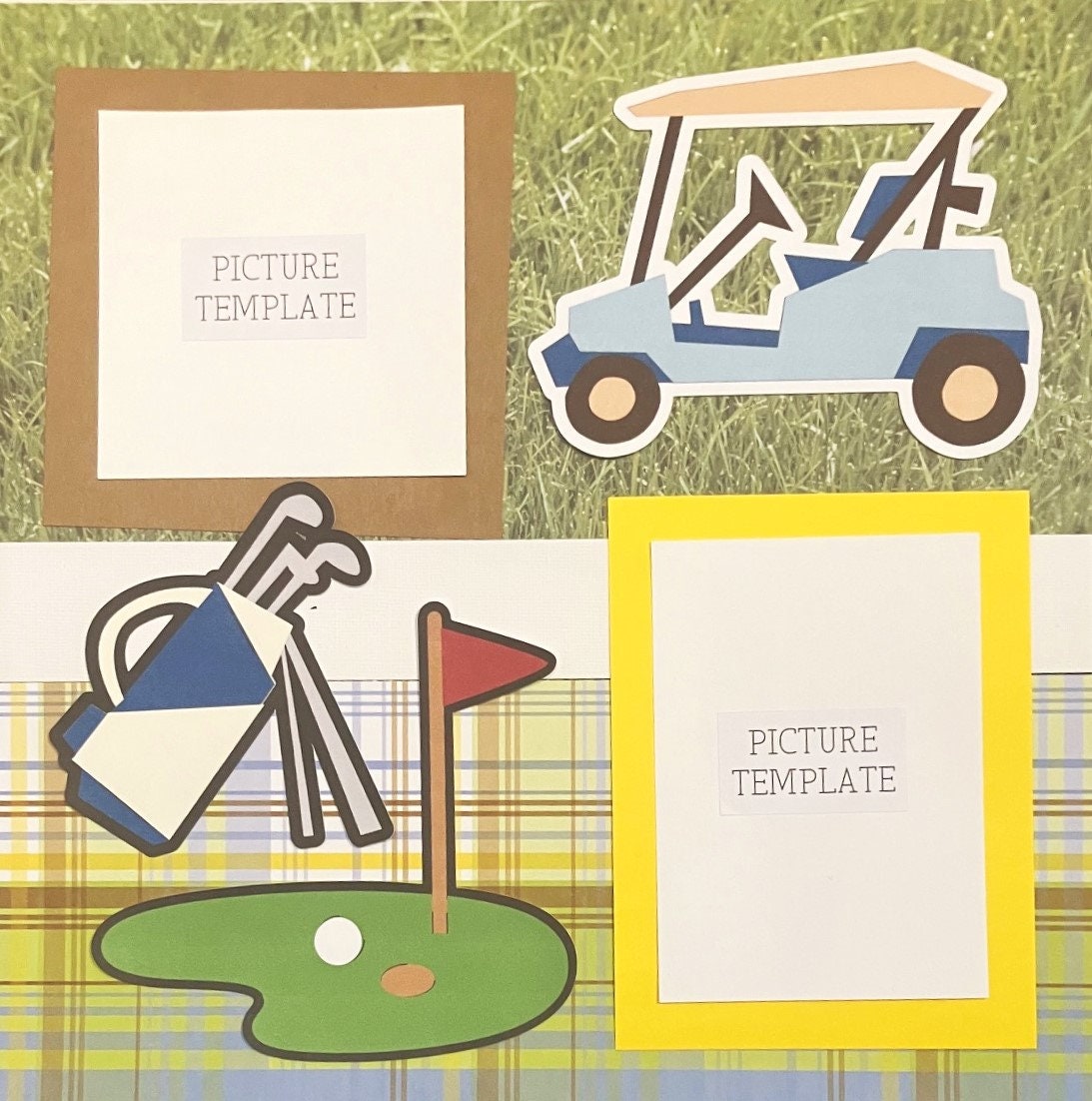 Golf Scrapbook Kit - Two (2) Page Ready to Finish Golf Scrapbook Layout ...
