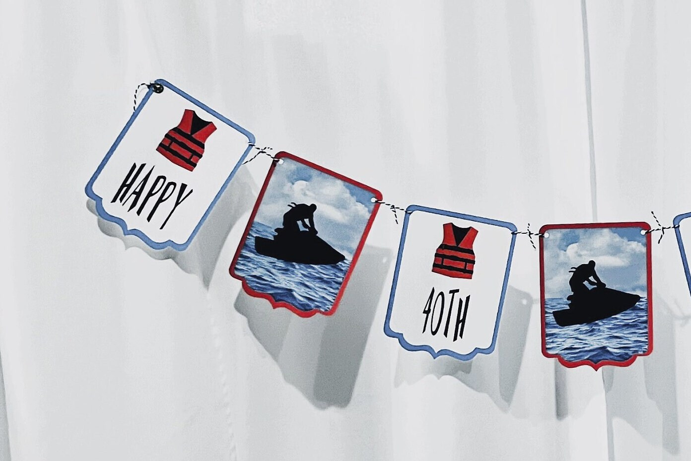 Jet Skier Birthday Banner - Personalized Jet Skiing Birthday Banner ...