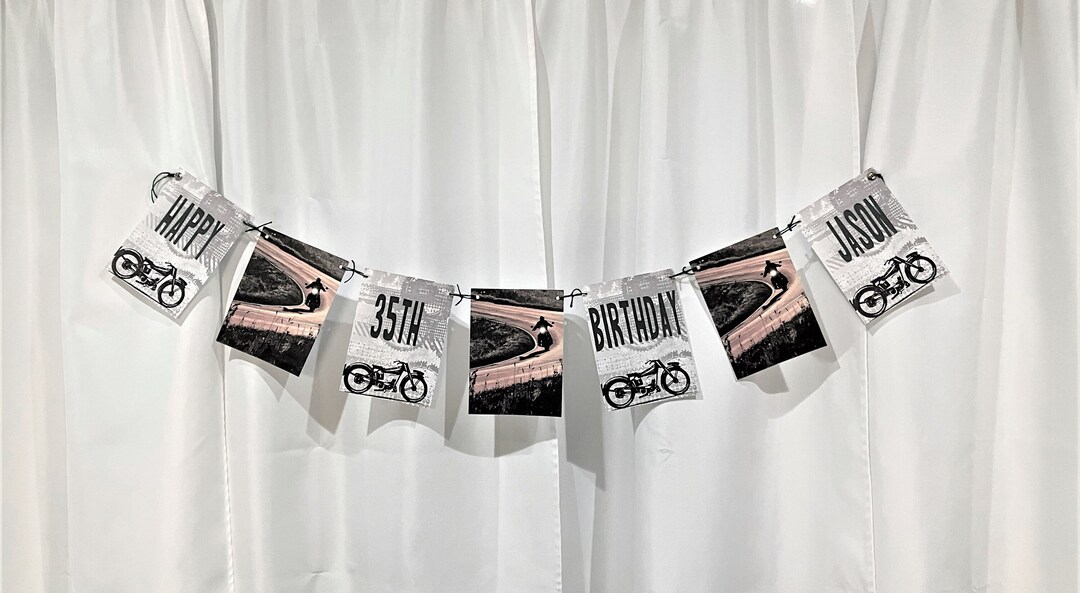 Motorcycle Birthday Banner Personalized Motorcycle Birthday - Etsy