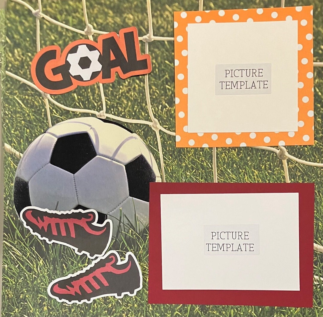 Soccer Scrapbook Kit - Two (2) Page Ready to Assemble Soccer Scrapbook ...