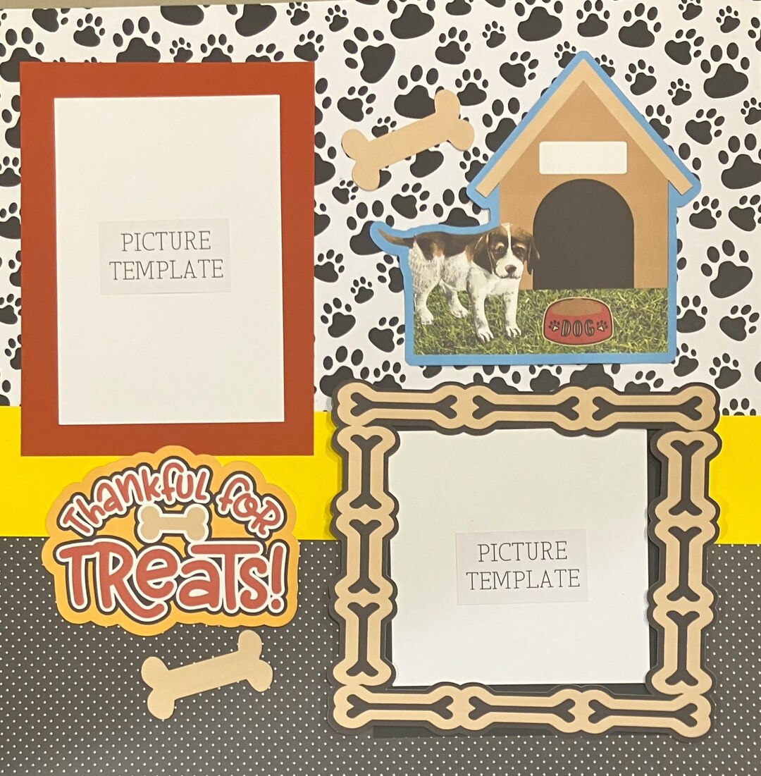 Dog Scrapbook Kit - Two (2) Page Ready to Assemble Dog Scrapbook Layout ...