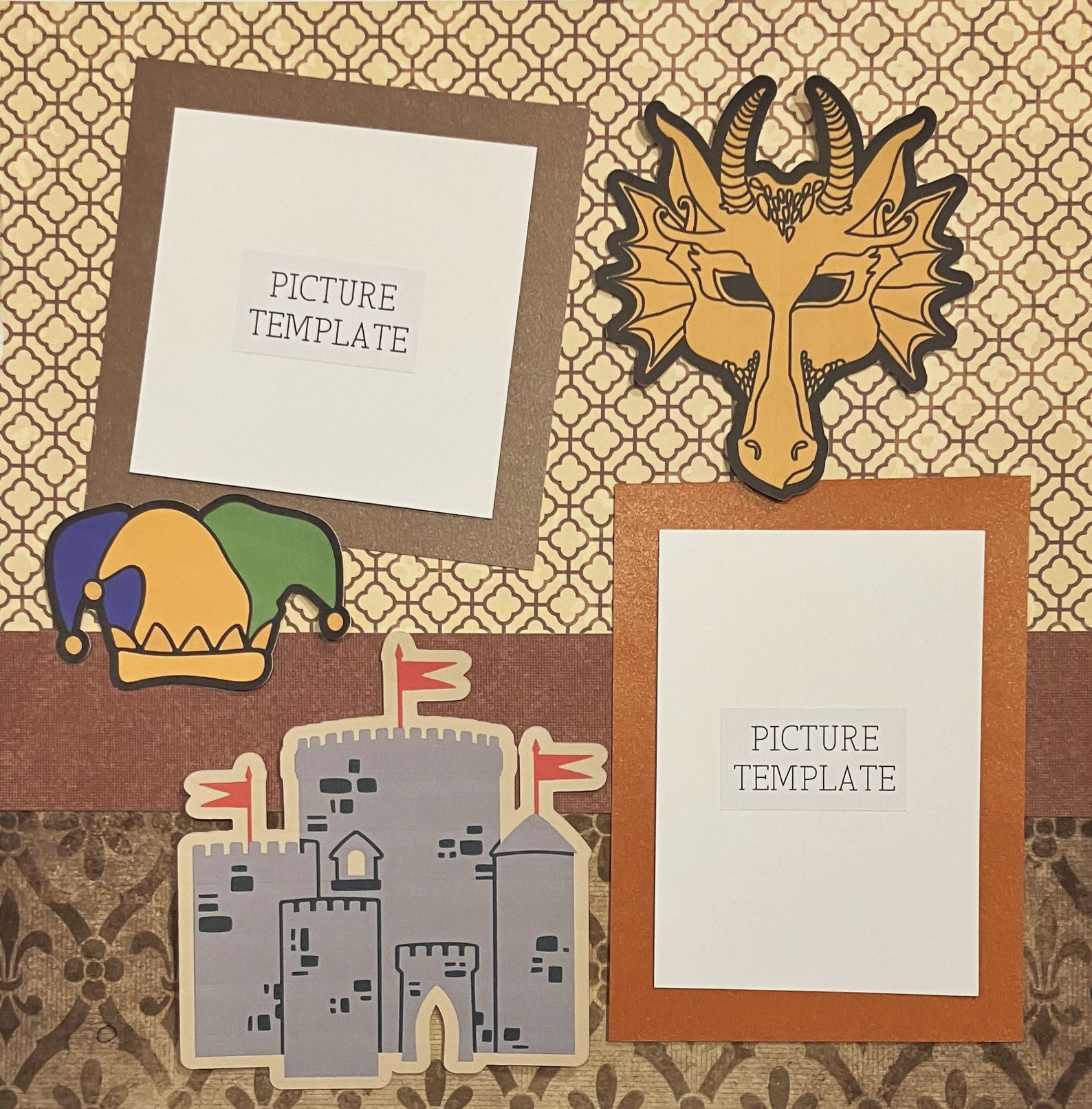 Medieval Scrapbook Kit - Two (2) Page Ready to Assemble Medieval ...